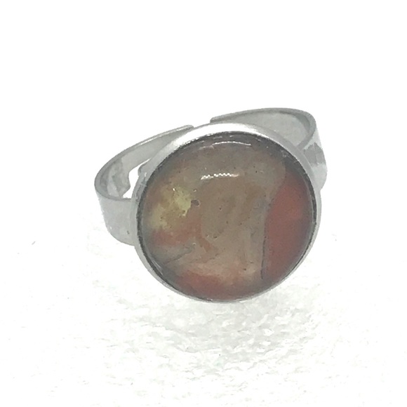 Hand Crafted | Jewelry | Handmade 4mm Hand Painted Dome Ring Adjustable ...